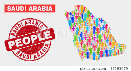 Saudi Arabia Map Population Demographics and... - Stock Illustration ...