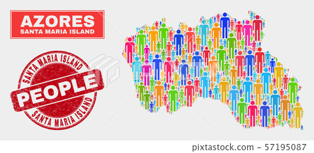 Santa Maria Island Map Population Demographics... - Stock Illustration ...