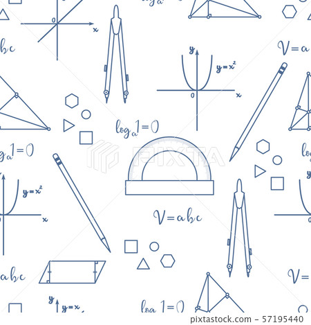 Mathematical scientific vector seamless pattern - Stock Illustration [57195440] - PIXTA