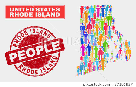 Rhode Island State Map Population Demographics... - Stock Illustration ...