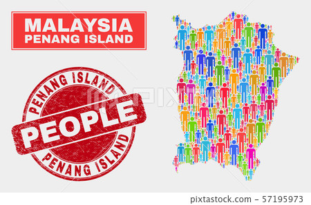 Penang Island Map Population People and... - Stock Illustration ...