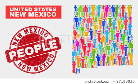 New Mexico State Map Population People and... - Stock Illustration ...