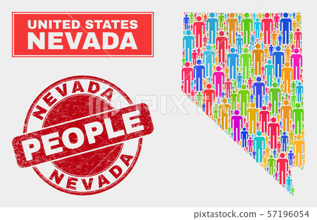 Nevada State Map Population People and... - Stock Illustration ...