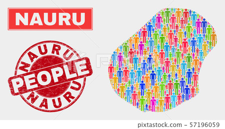 Nauru Map Population Demographics and Corroded... - Stock Illustration ...