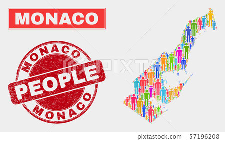 Monaco Map Population Demographics and Unclean... - Stock Illustration ...