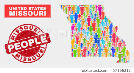 Missouri State Map Population Demographics and... - Stock Illustration ...