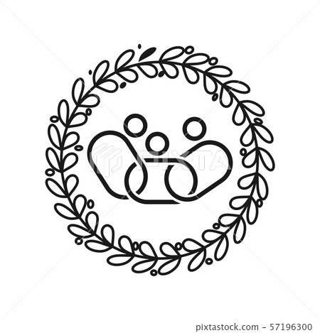 leaves rotation Commitment Teamwork Together Black - Stock Illustration [57196300] - PIXTA