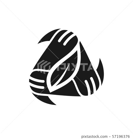 leaf hand triangle Commitment Teamwork Together - Stock Illustration [57196376] - PIXTA
