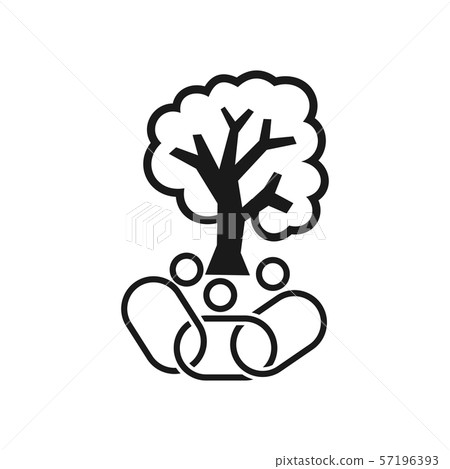 Tree Farming Commitment Teamwork Together Black - Stock Illustration ...