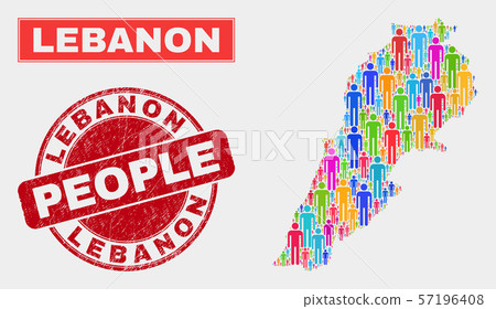 Lebanon Map Population Demographics and... - Stock Illustration ...