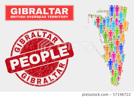 Gibraltar Map Population Demographics and... - Stock Illustration ...