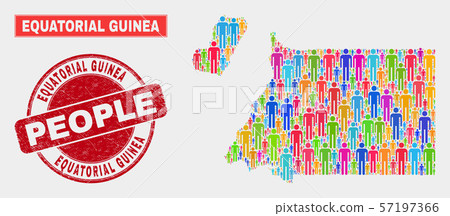 Equatorial Guinea Map Population People and... - Stock Illustration ...