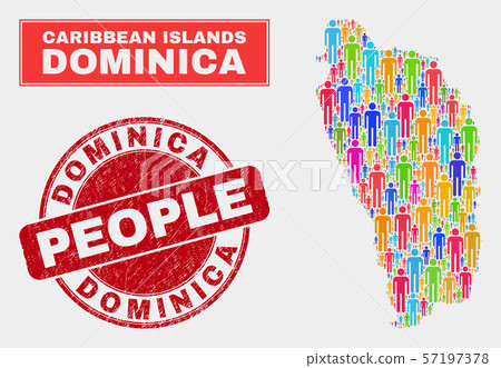 Dominica Island Map Population People and... - Stock Illustration ...
