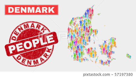 Denmark Map Population Demographics and... - Stock Illustration ...