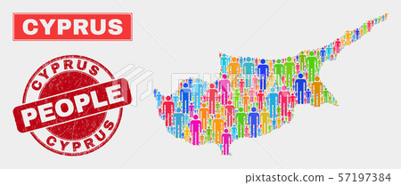 Cyprus Map Population Demographics and Dirty Stamp - Stock Illustration ...