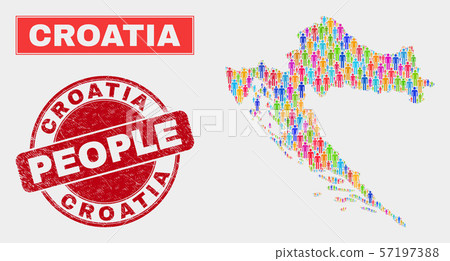 Croatia Map Population Demographics and... - Stock Illustration ...