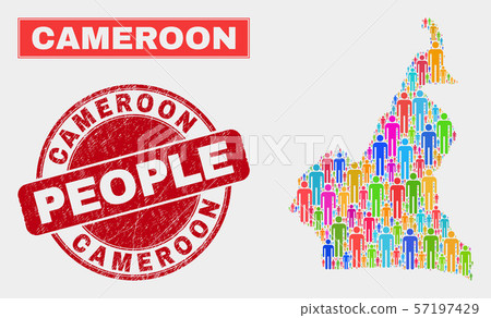 Cameroon Map Population Demographics and... - Stock Illustration ...