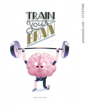 Train your brain poster with lettering, - Stock Illustration [57197980 ...
