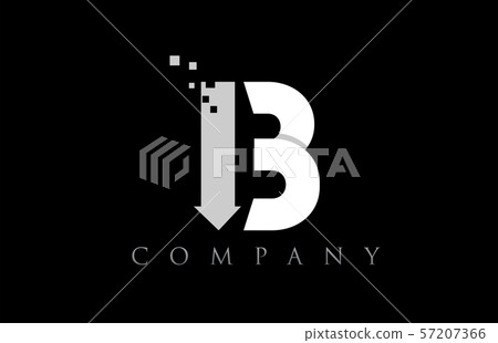 B white black alphabet letter logo company icon - Stock Illustration ...