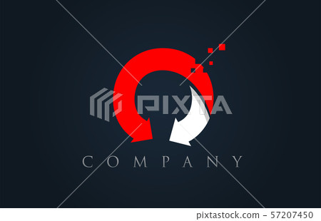 O red white blue alphabet letter logo company icon - Stock Illustration ...