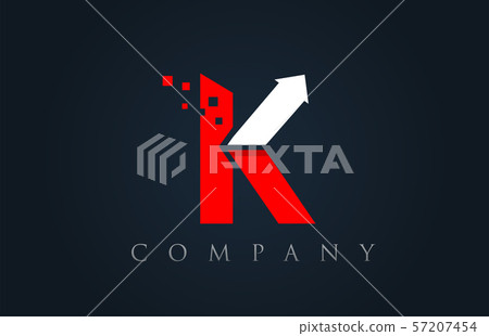K red white blue alphabet letter logo company icon - Stock Illustration ...