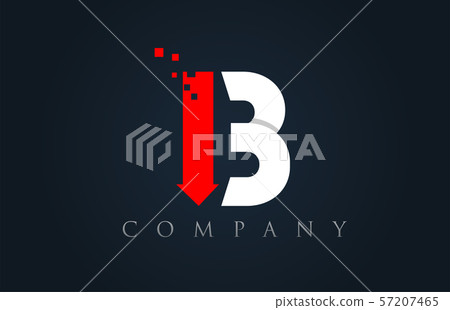 B red white blue alphabet letter logo company icon - Stock Illustration ...