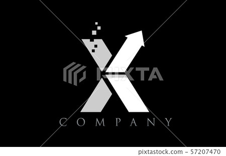 X white black alphabet letter logo company icon - Stock Illustration ...