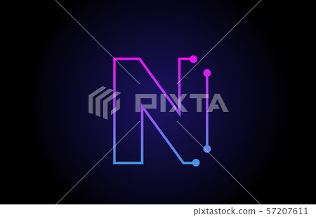 Alphabet letter logo icon design N in pink blue - Stock Illustration ...