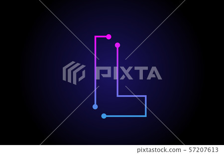 Alphabet letter logo icon design L in pink blue - Stock Illustration ...