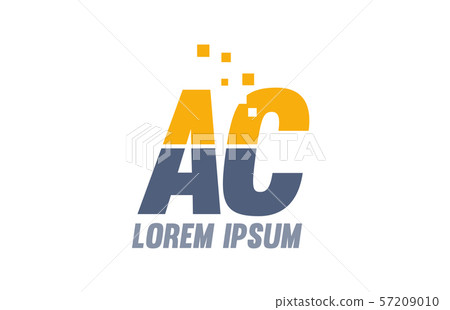 yellow blue AC A C alphabet letter logo company - Stock Illustration ...