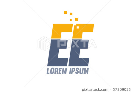 yellow blue EE E E alphabet letter logo company - Stock Illustration ...