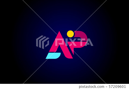 pink blue alphabet letter AP A P combination for - Stock Illustration ...