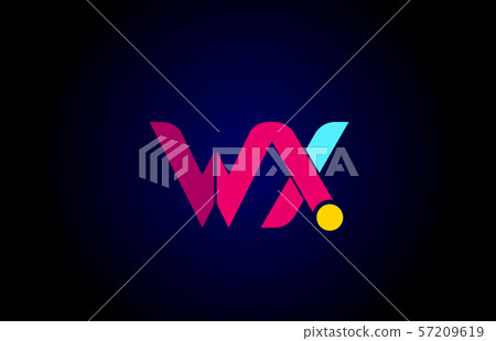 pink blue alphabet letter WX W X combination for - Stock Illustration ...