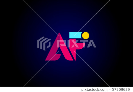 pink blue alphabet letter AF A F combination for - Stock Illustration ...