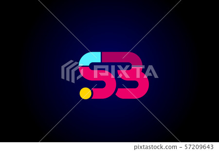 pink blue alphabet letter SB S B combination for - Stock Illustration ...