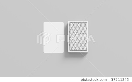 Blank white playing card with deck stack... - Stock Illustration ...