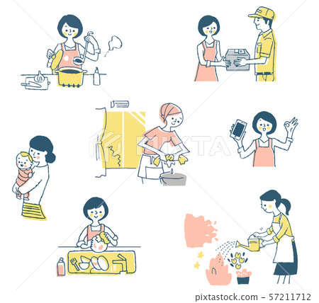 Various housework sets - Stock Illustration [57211712] - PIXTA
