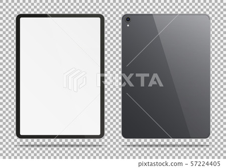 Realistic silver tablet pc.-插圖素材 [57224405] - PIXTA圖庫
