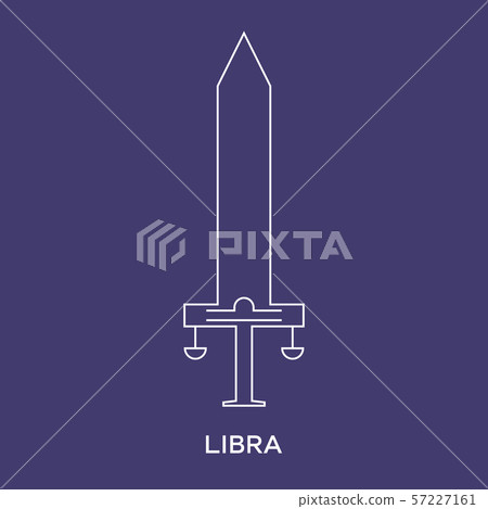 Libra zodiac sign. Line style icon of zodiacal - Stock Illustration ...