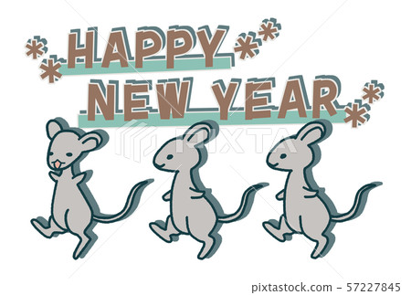 Marching mouse New Year's card template... - Stock Illustration ...