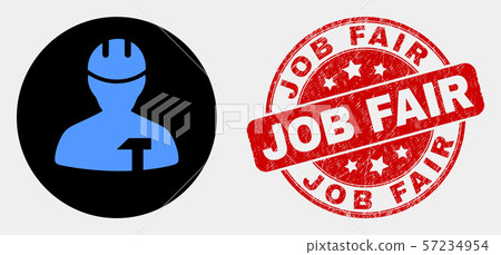 Vector Repairman Icon and Distress Job Fair... - Stock Illustration ...