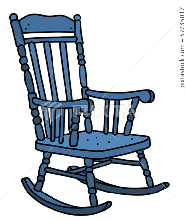 The vintage blue rocking chair - Stock Illustration [57235017] - PIXTA