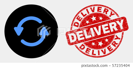 Vector Refresh Arrows Icon and Scratched... - Stock Illustration ...