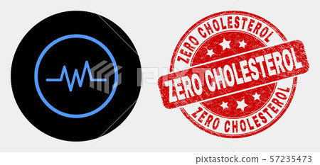 Vector Pulse Signal Icon and Scratched Zero... - Stock Illustration ...