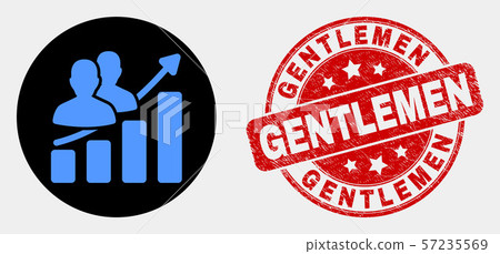 Vector People Trend Chart Icon and Scratched... - Stock Illustration ...