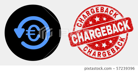 Vector Euro Chargeback Icon and Scratched... - Stock Illustration ...