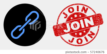 Vector Chain Icon and Grunge Join Watermark-插圖素材 [57240676] - PIXTA圖庫