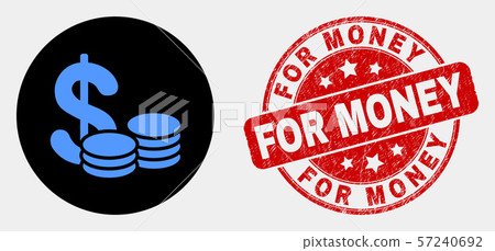 Vector Cash Icon and Grunge For Money Watermark - Stock Illustration ...