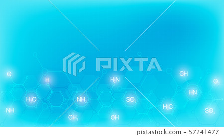 Abstract chemistry pattern on soft blue... - Stock Illustration ...