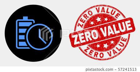 Vector Battery Charge Time Icon and Scratched... - Stock Illustration ...